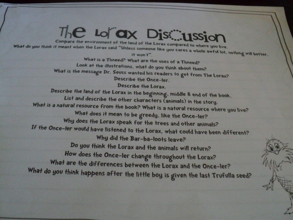 12 Intriguing Lorax Dialogue Questions That Will Kickstart Dialog ...